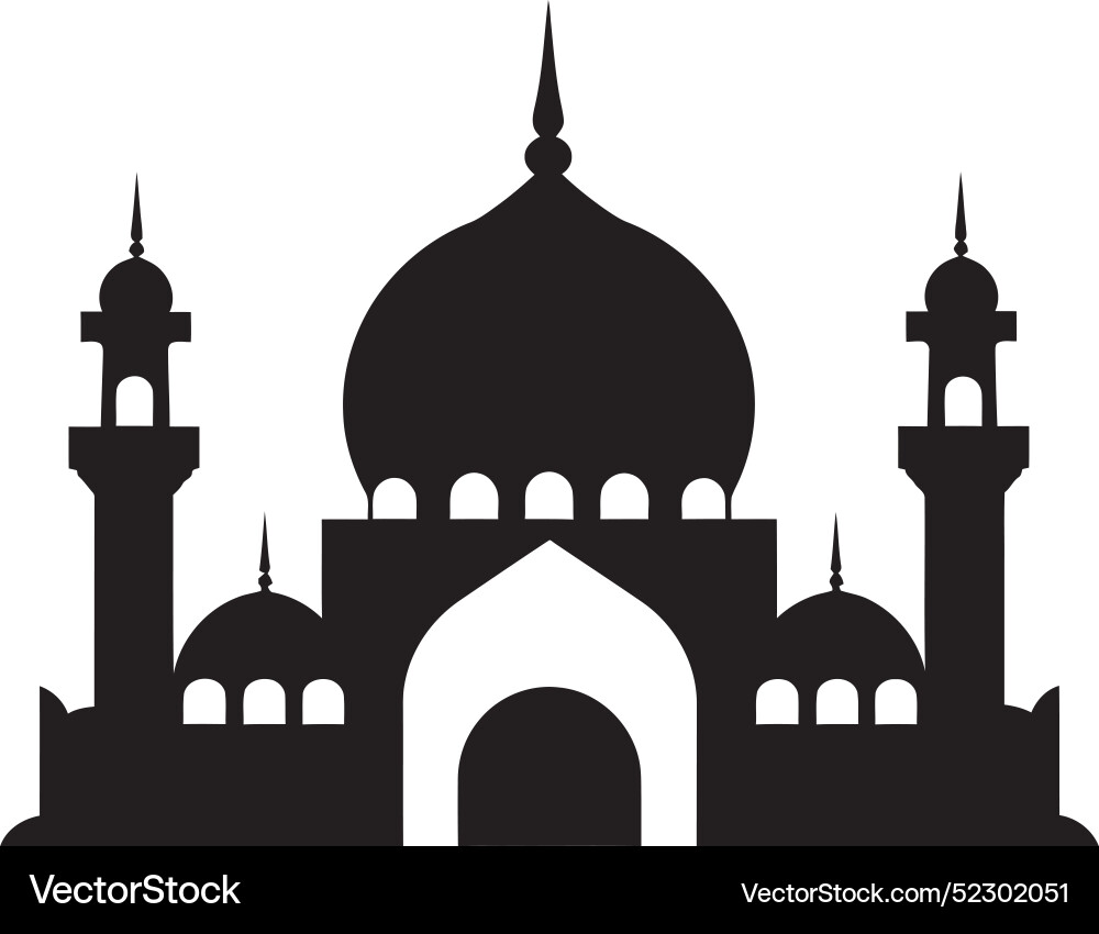 Architectural sketch black mosque designserene Vector Image