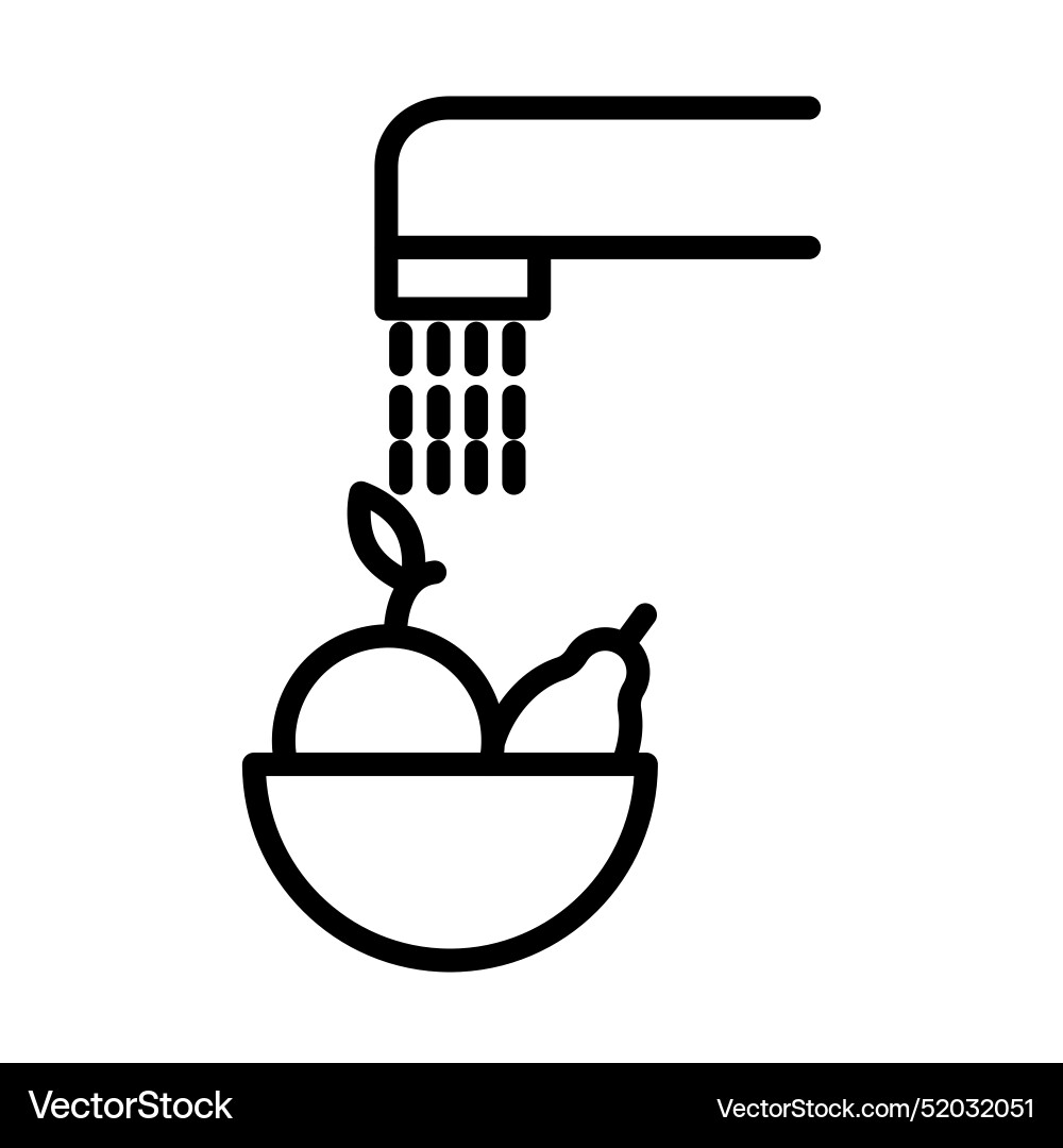Fruits washing icon linear logo mark in black Vector Image