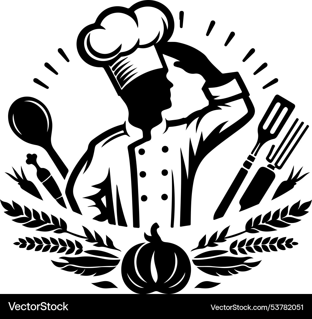 Kitchen chef logo design Royalty Free Vector Image