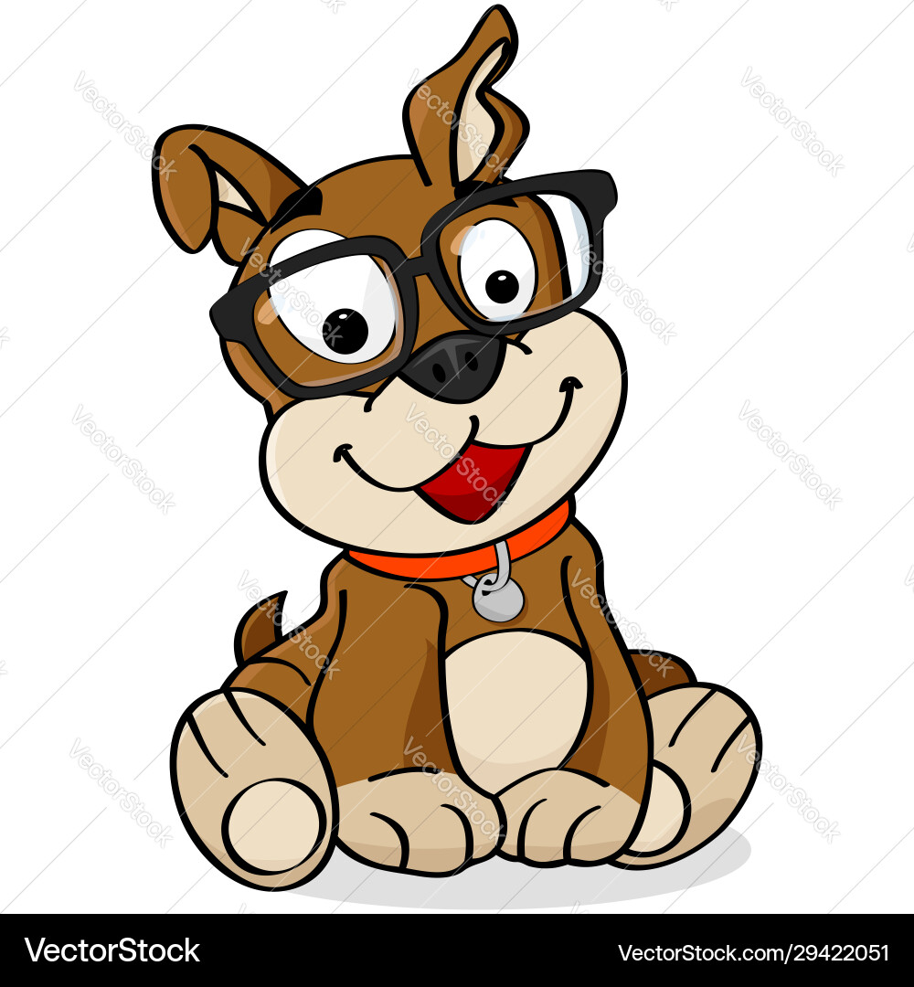 Nerd dog cartoon Royalty Free Vector Image - VectorStock