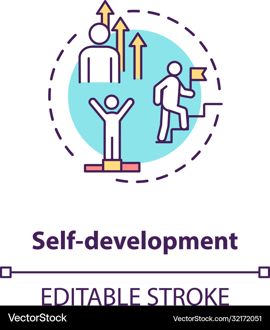 Self development concept icon Royalty Free Vector Image