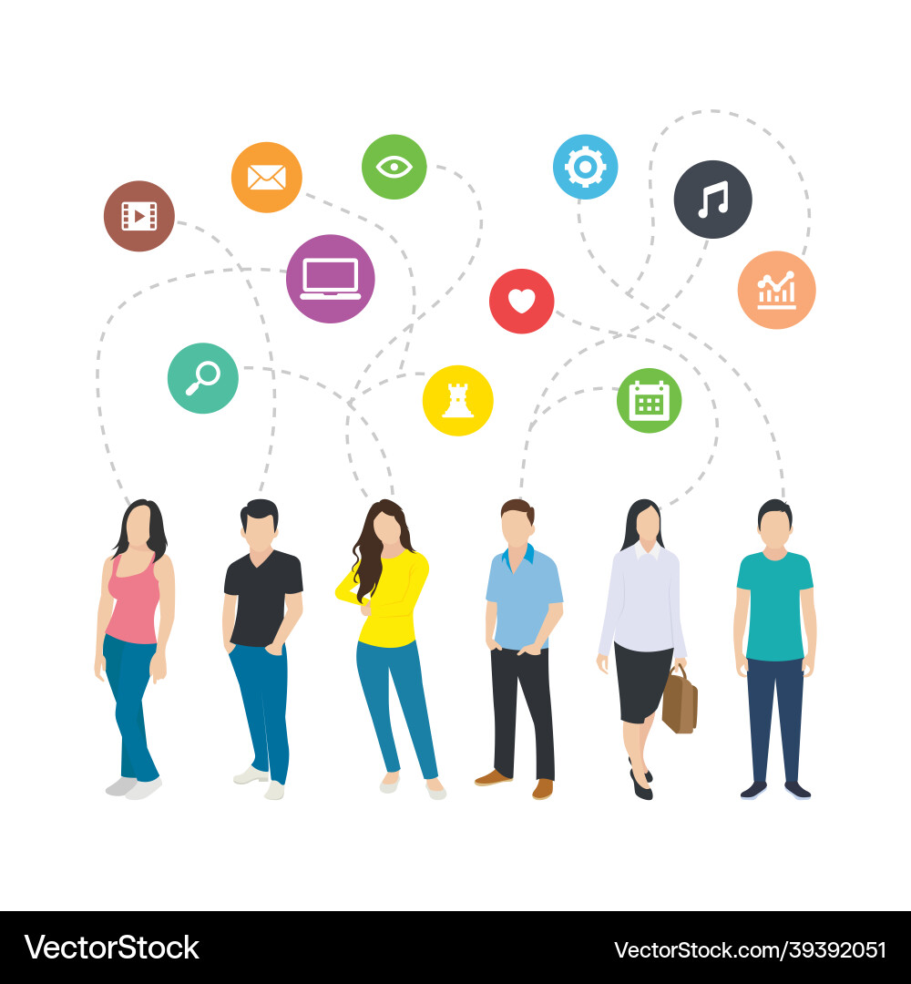 Social teamwork Royalty Free Vector Image - VectorStock