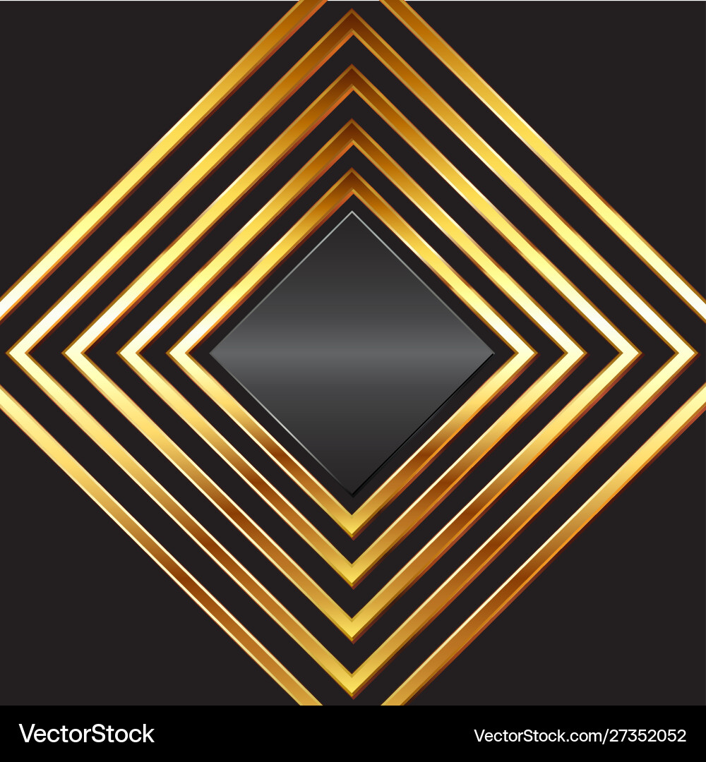 Abstract with gold diamond frames Royalty Free Vector Image