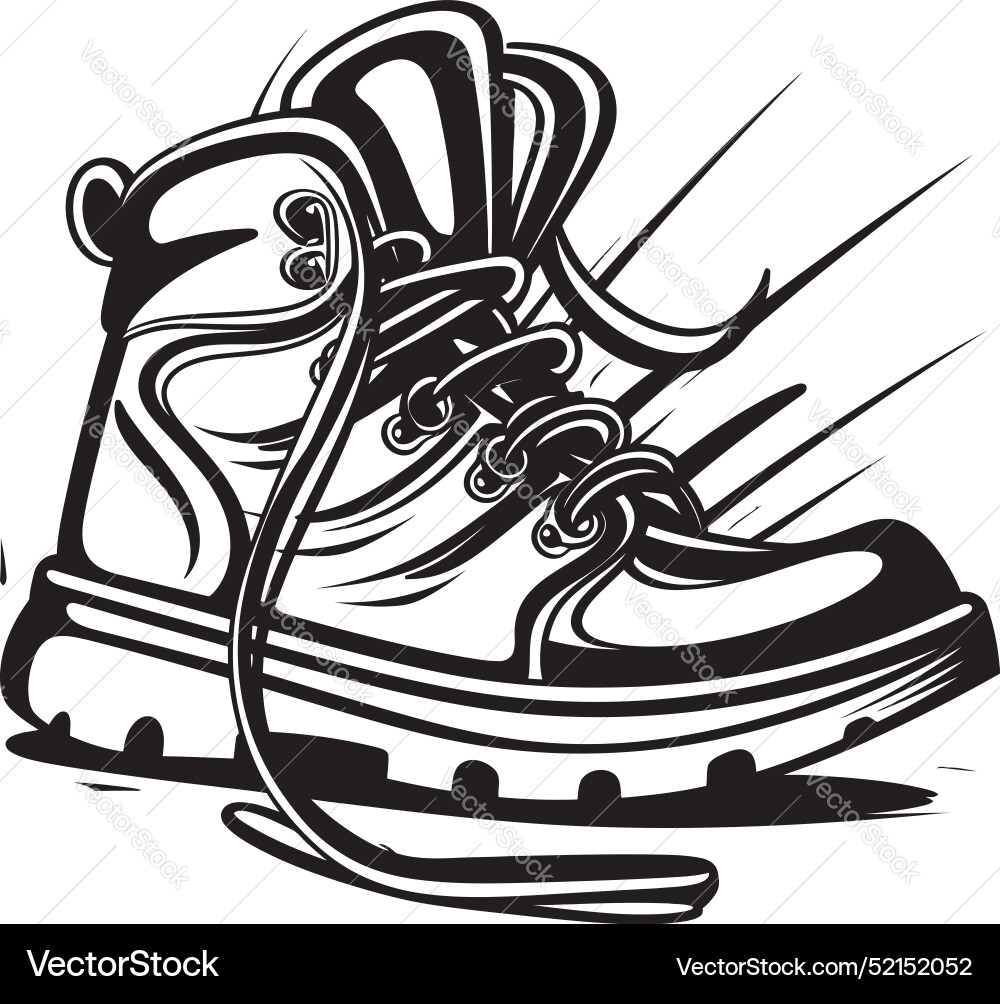 Adventure quest iconic shoe logo expedition Vector Image