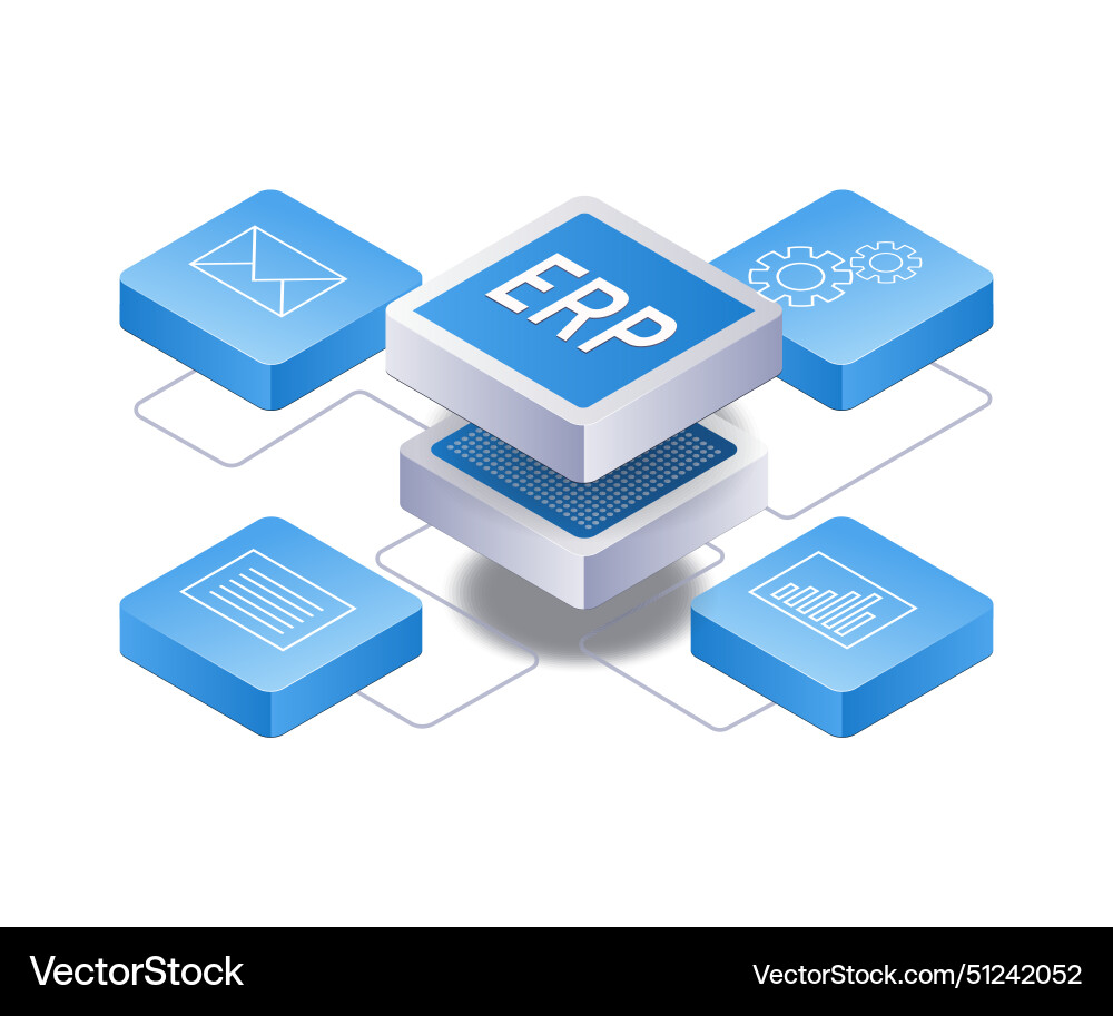 Business erp development network infographic 3d Vector Image