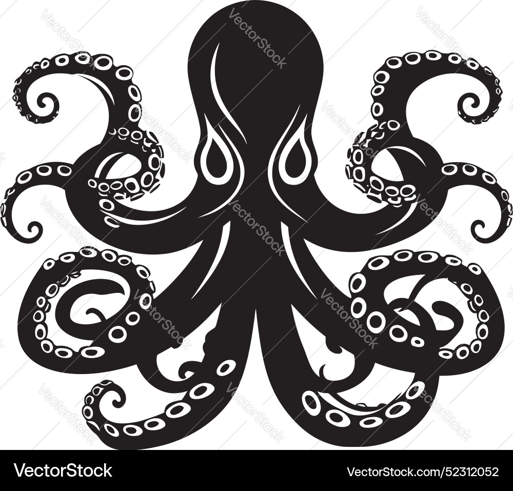 Cerulean commander octopus icon inky logo Vector Image