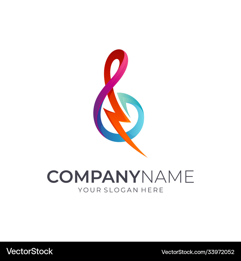 Flash music logo Royalty Free Vector Image - VectorStock