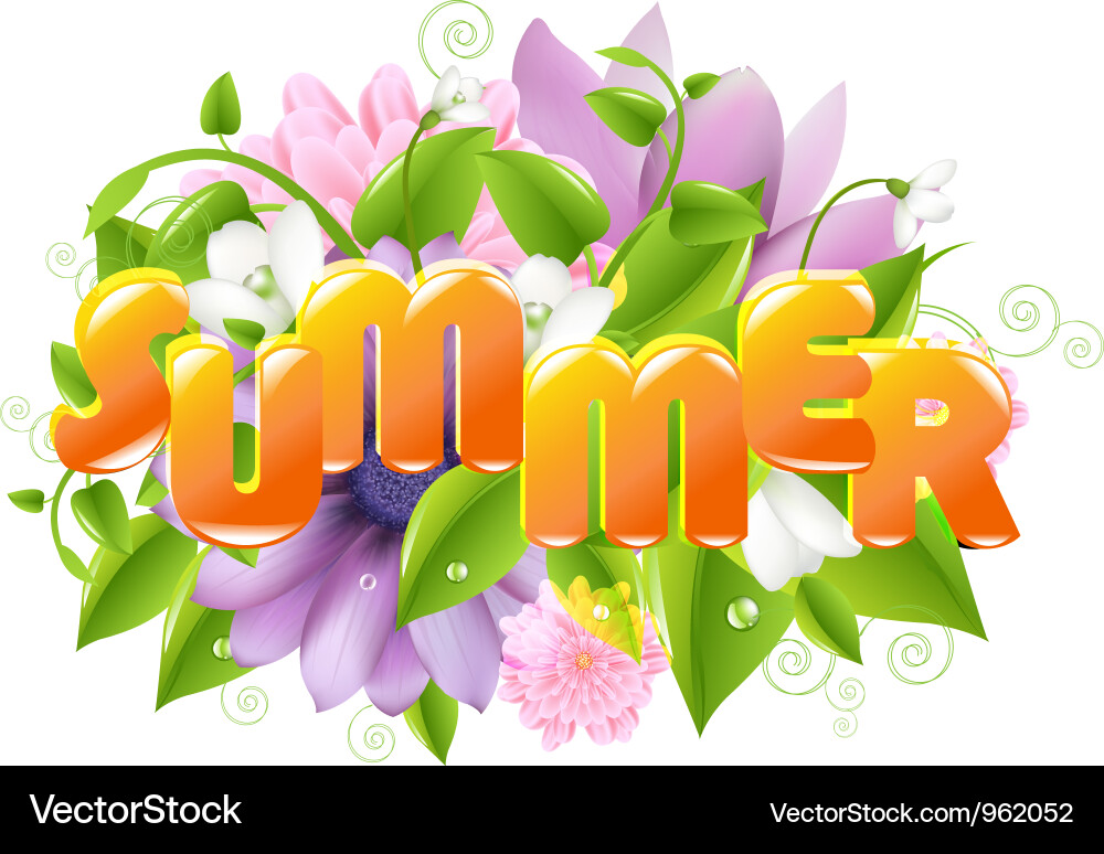 Floral summer sign Royalty Free Vector Image - VectorStock
