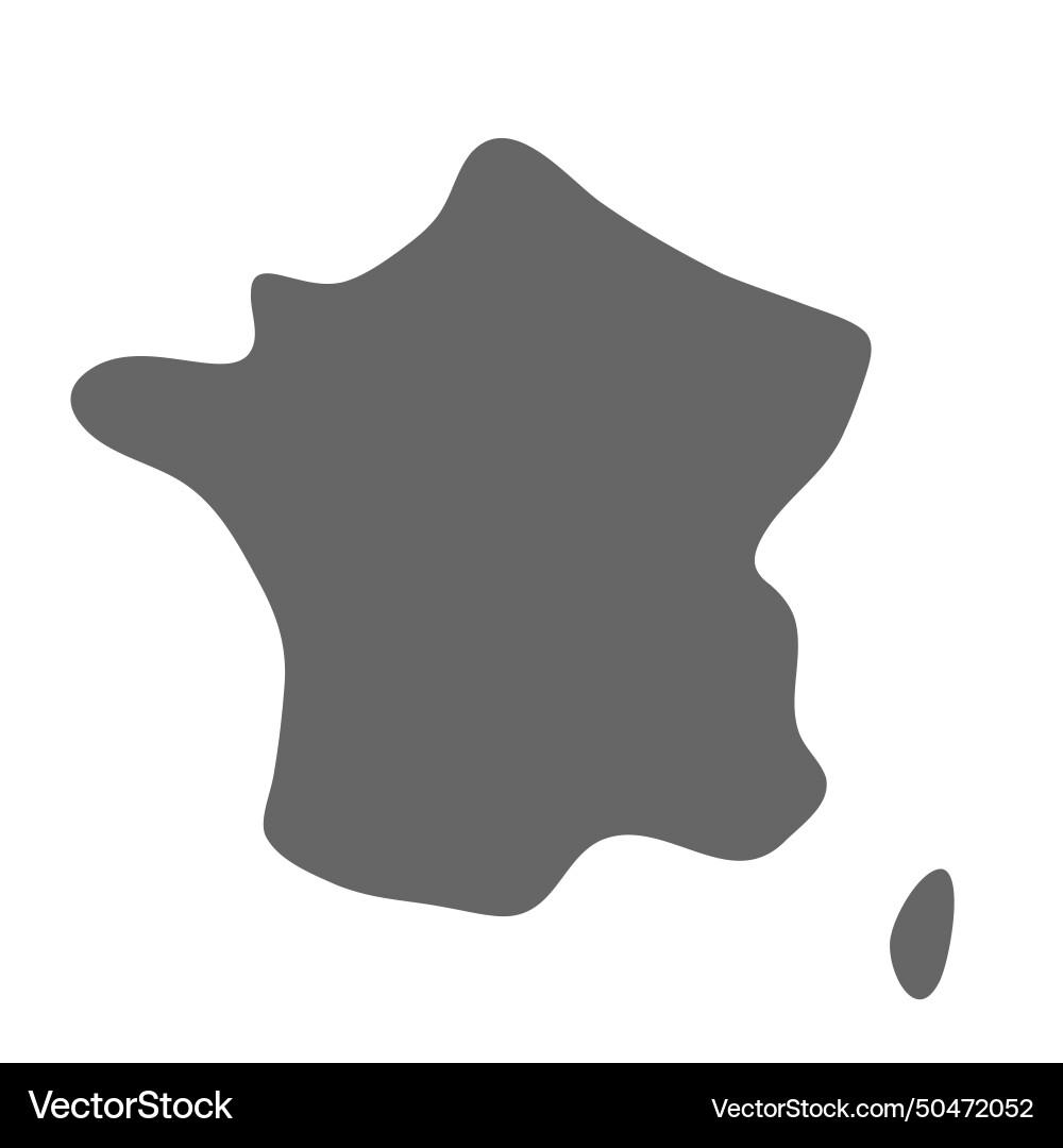 France simplified smooth country map Royalty Free Vector