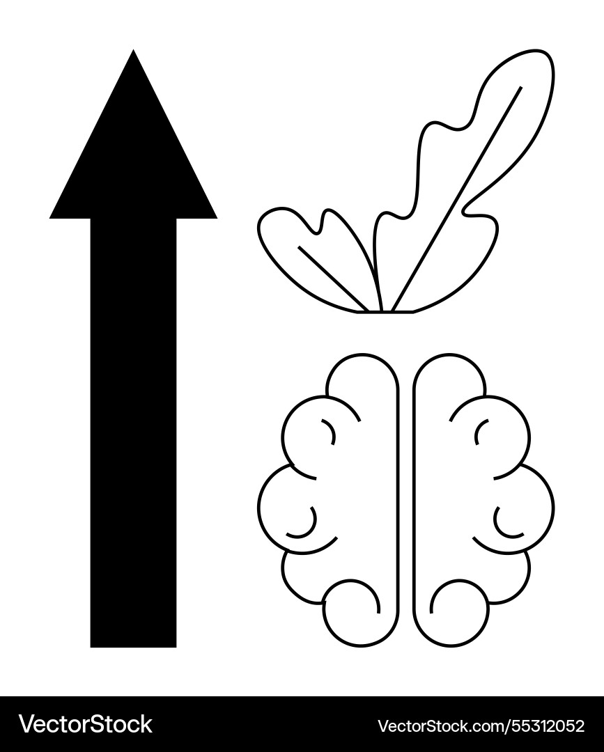 Growth mindset concept with arrow feather and Vector Image