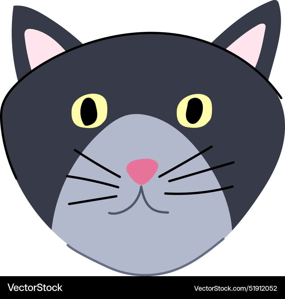 Kitty cat face cartoon Royalty Free Vector Image