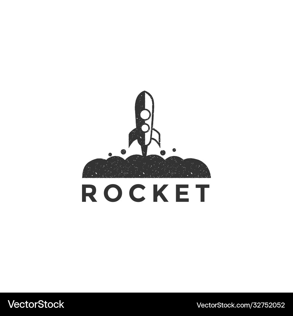 Launching rocket logo icon template Royalty Free Vector