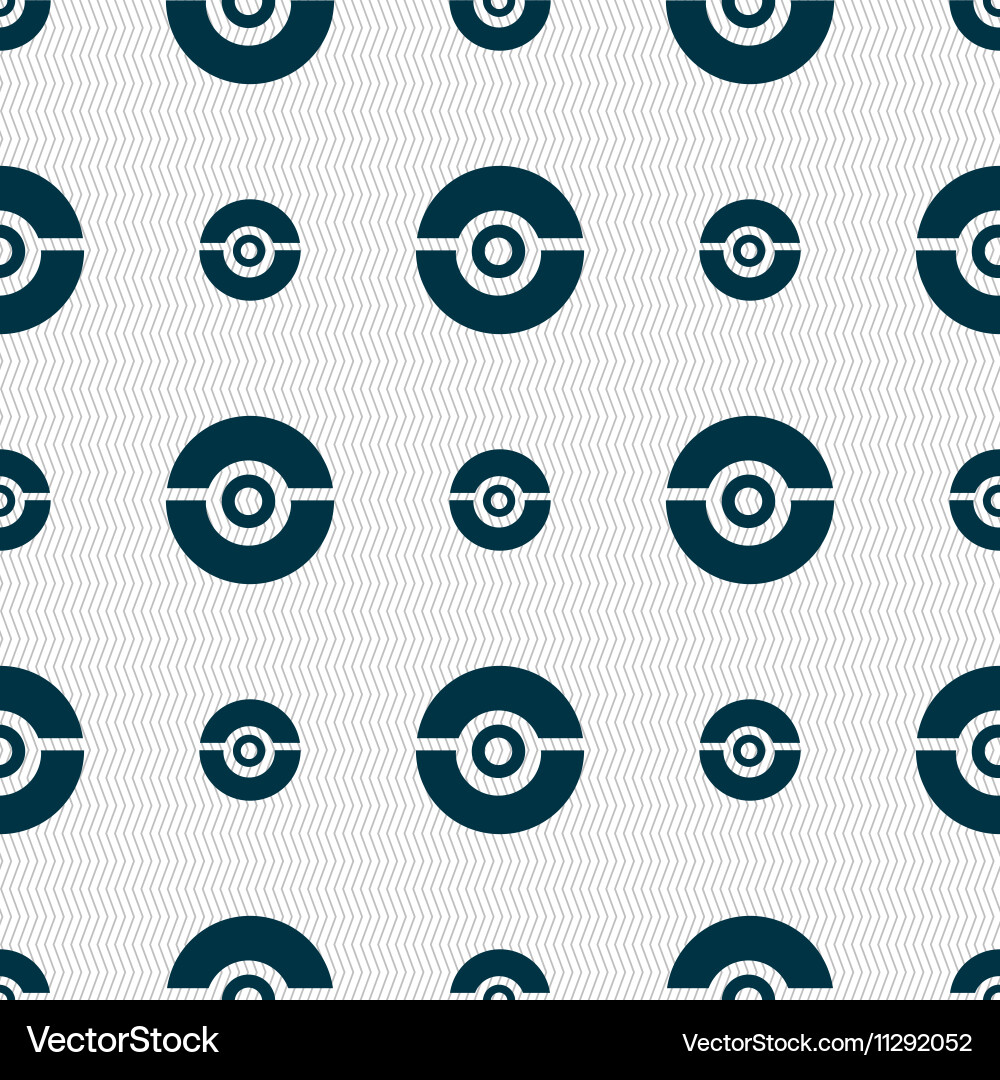 Pokeball icon sign seamless pattern with geometric