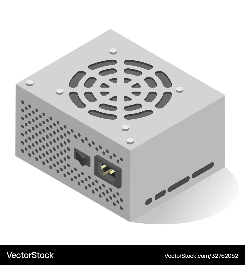 Power supply unit or psu realistic isometric icon Vector Image