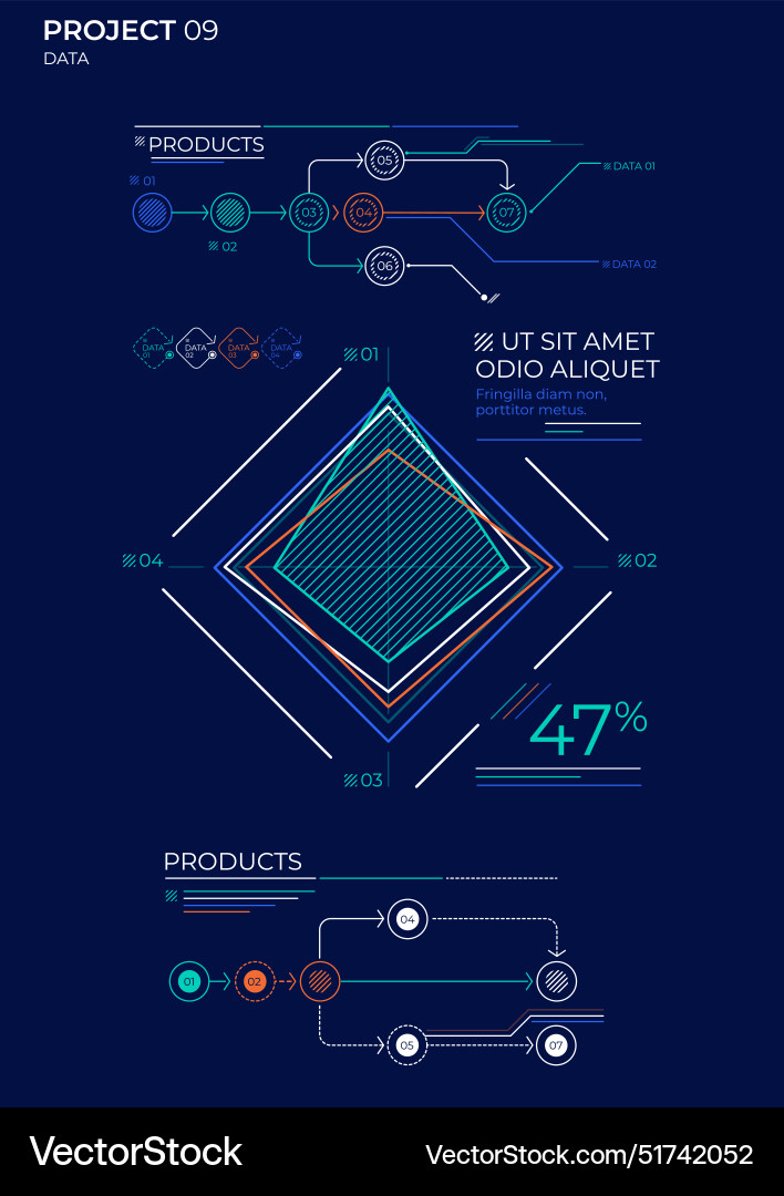 Project elements commercial charts modern visual Vector Image