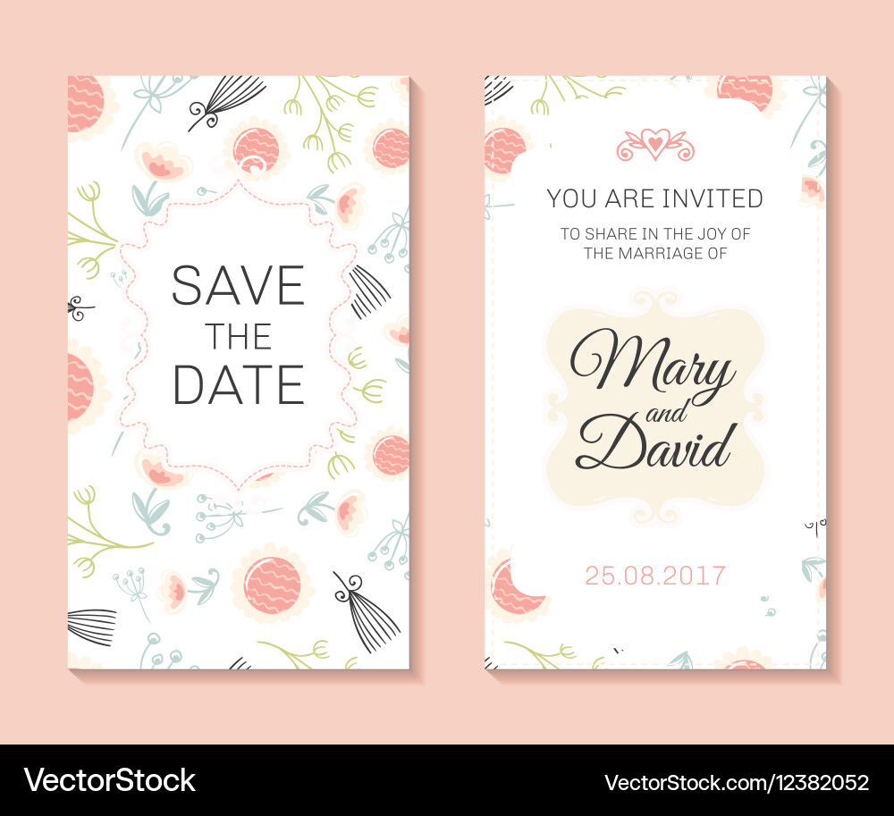 Romantic cards template Royalty Free Vector Image