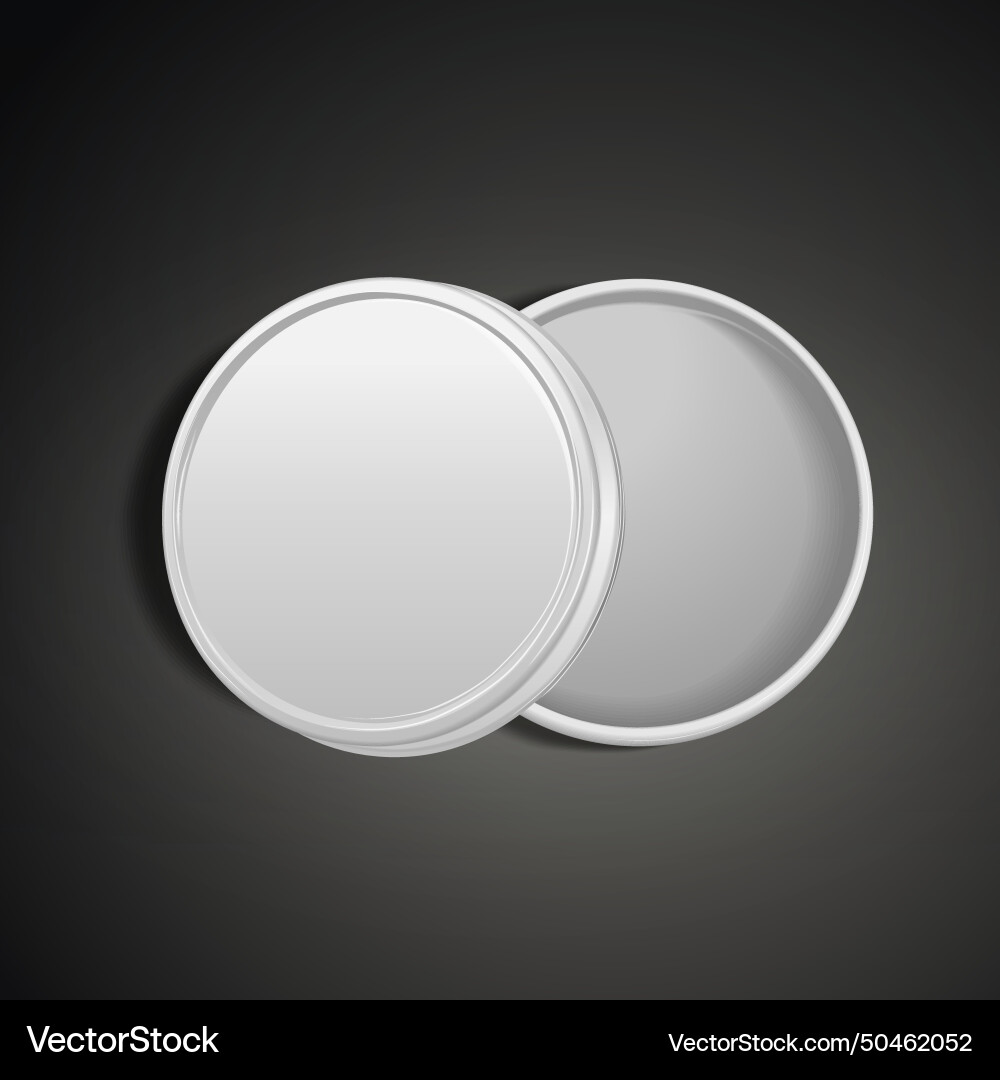 Round metal box Royalty Free Vector Image - VectorStock
