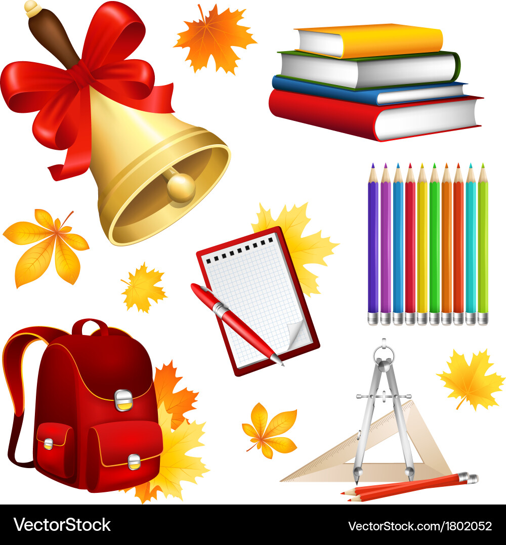 School set Royalty Free Vector Image - VectorStock