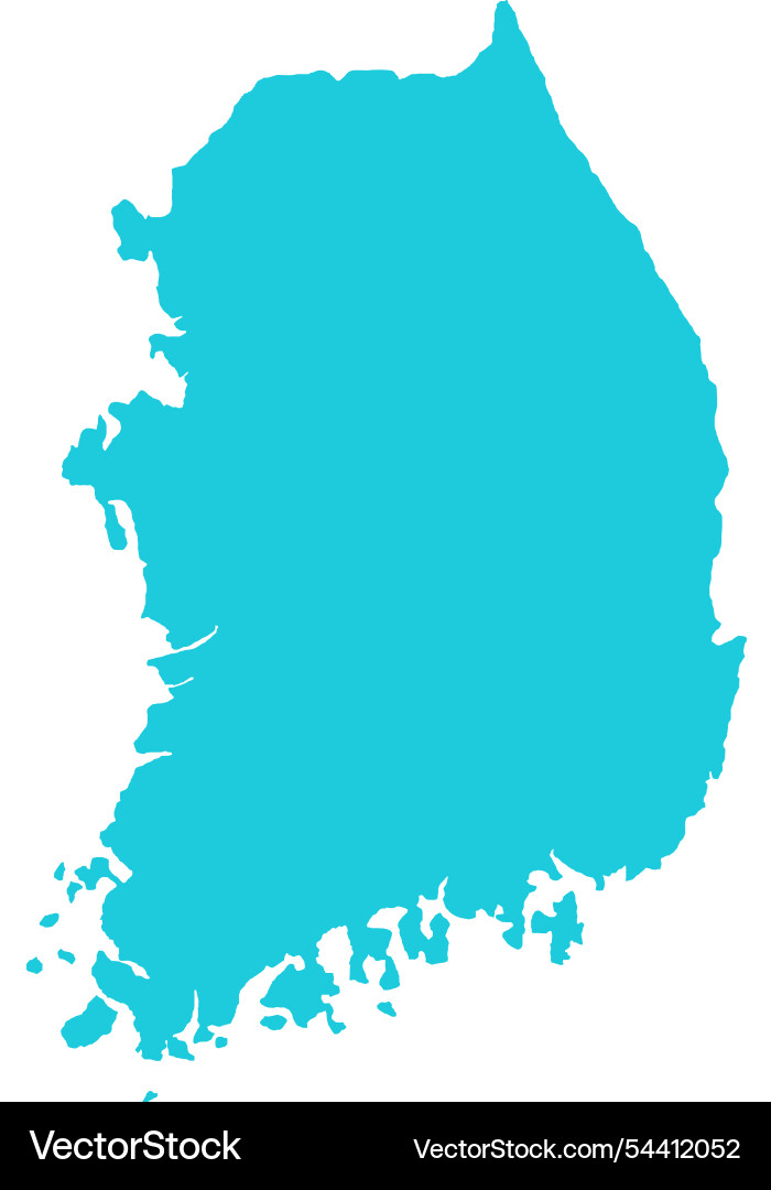 South korea map in blue country Royalty Free Vector Image