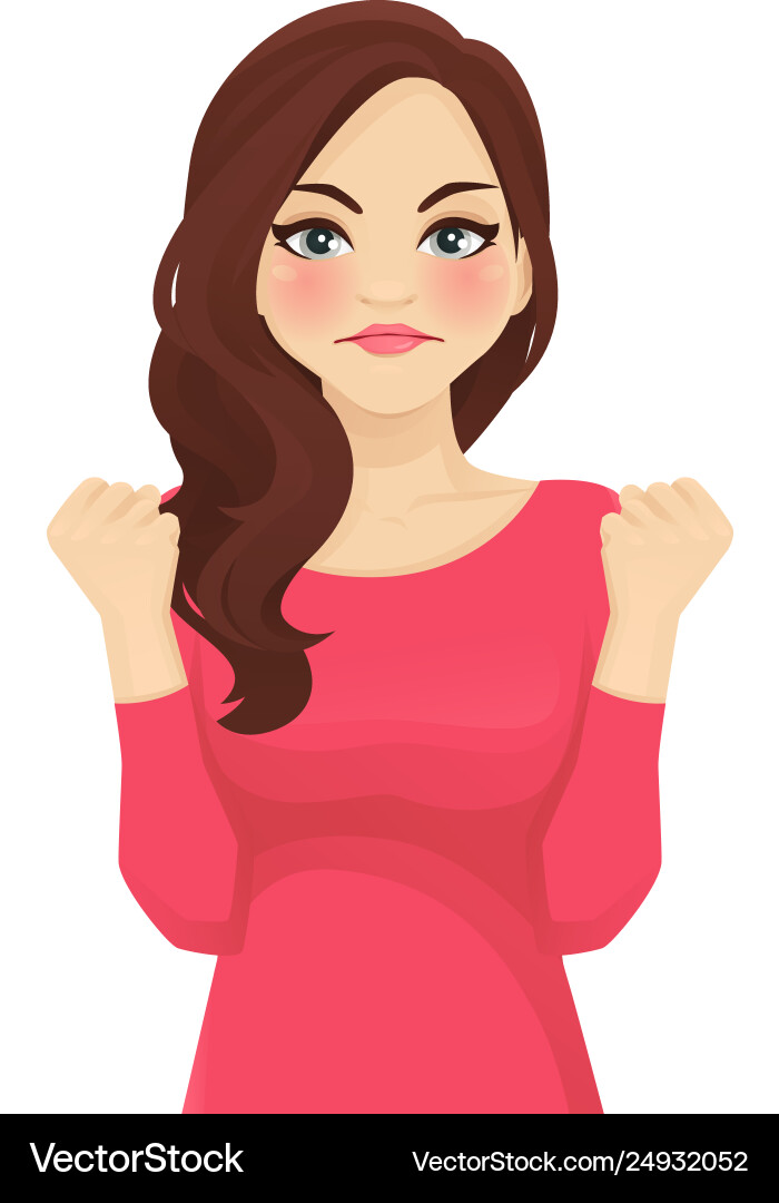 Woman angry emotion Royalty Free Vector Image - VectorStock