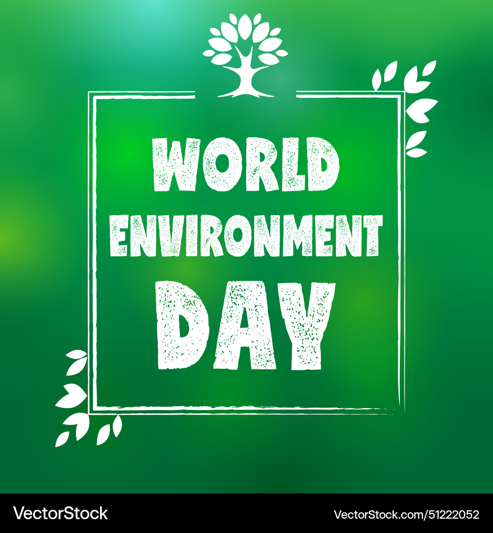 World environment day frame tree leaf Royalty Free Vector