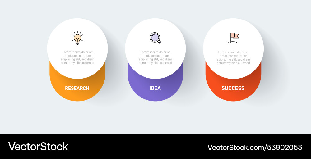 3 clean infographic design shaped elements Vector Image