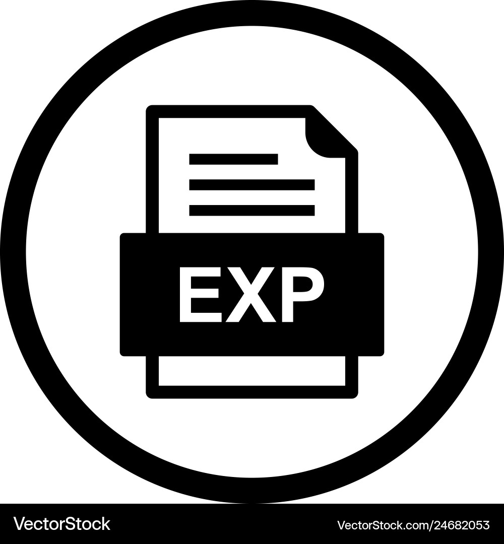 Exp file document icon Royalty Free Vector Image