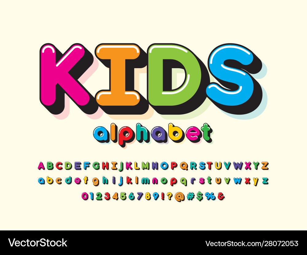 Fun font Royalty Free Vector Image - VectorStock
