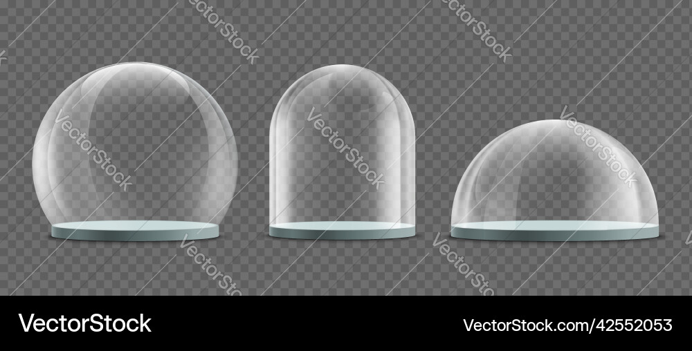 Glass dome mockup isolated on a transparent Vector Image