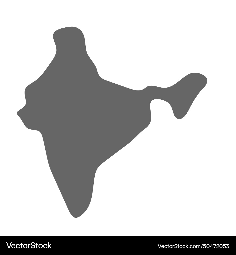 India Simplified Smooth Country Map Royalty Free Vector