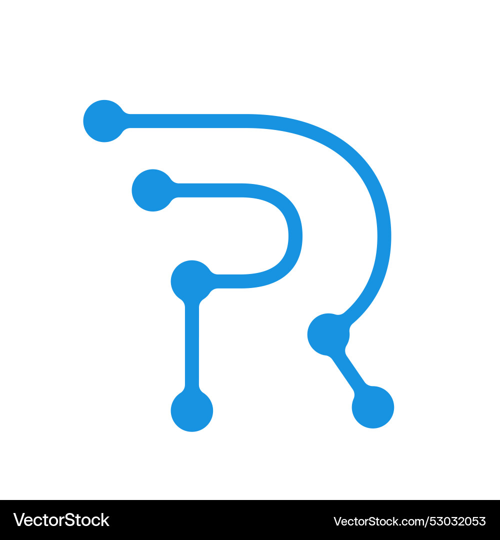 Initial letter r tech logo design Royalty Free Vector Image