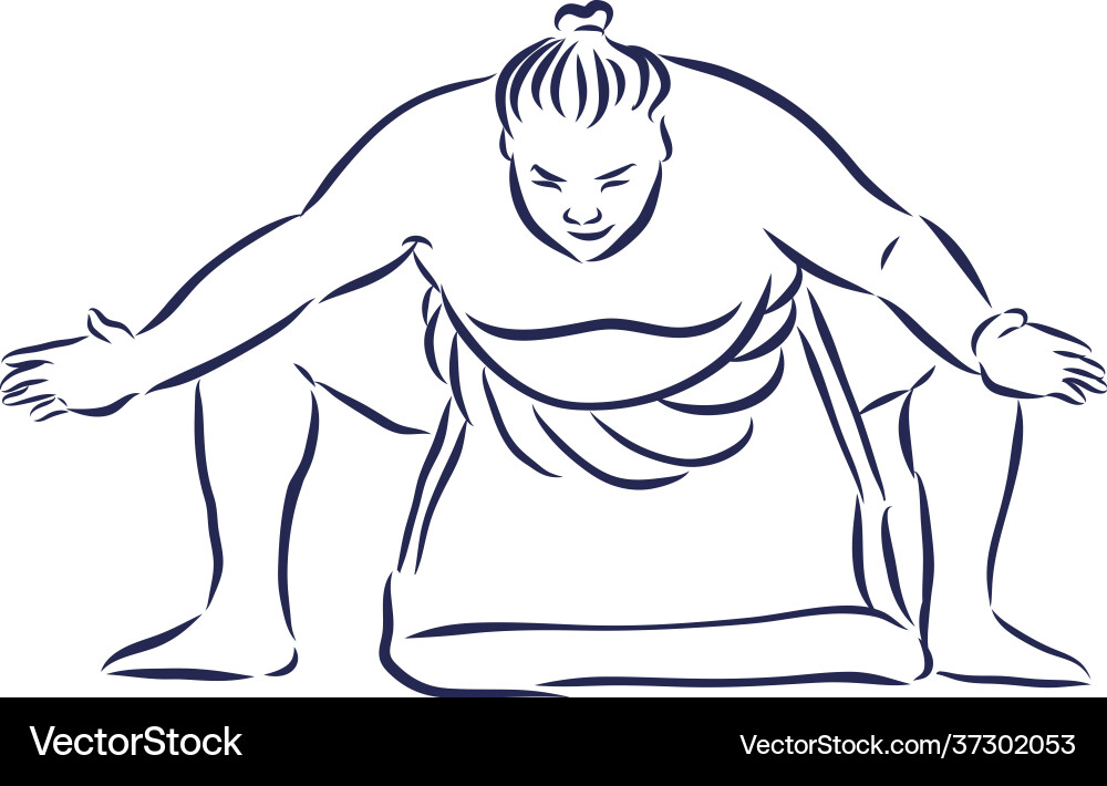 Isolated Sumo Wrestler Drawing Royalty Free Vector Image