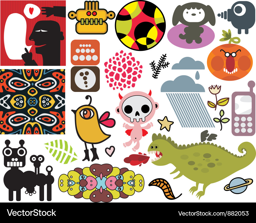 Misc cartoons Royalty Free Vector Image - VectorStock