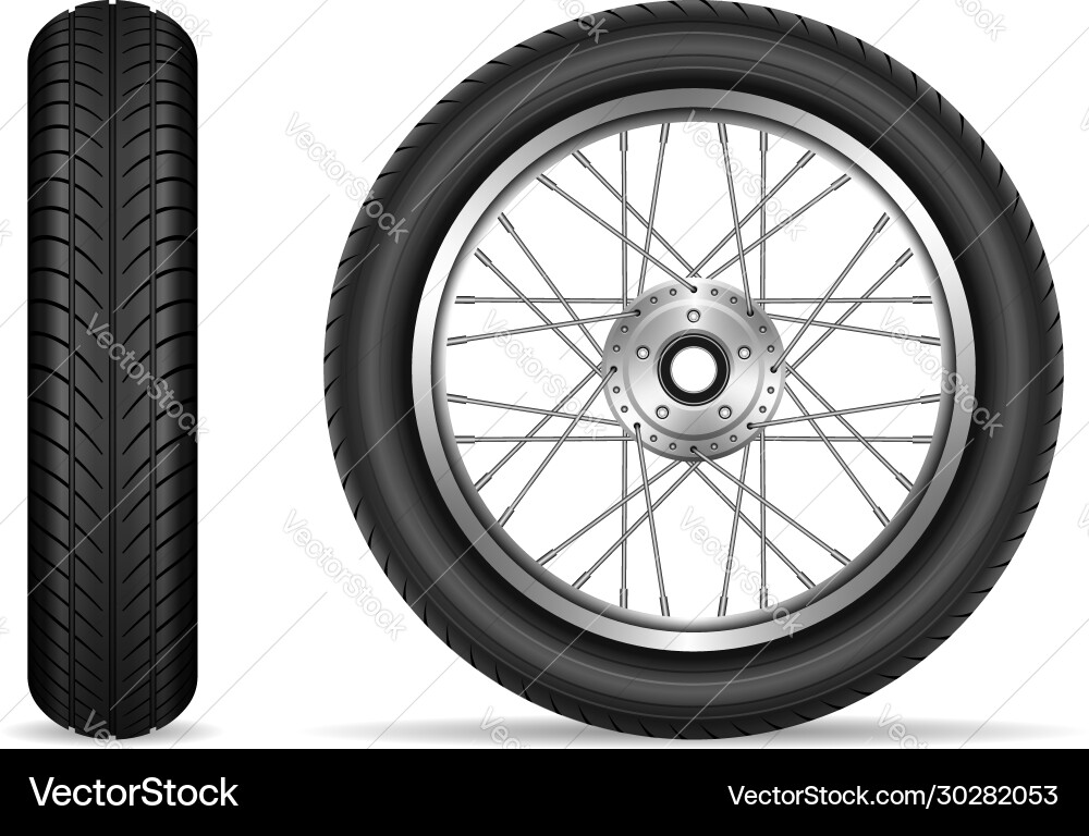 Motorcycle Wheel Set - Chrome Tires Royalty Free Vector