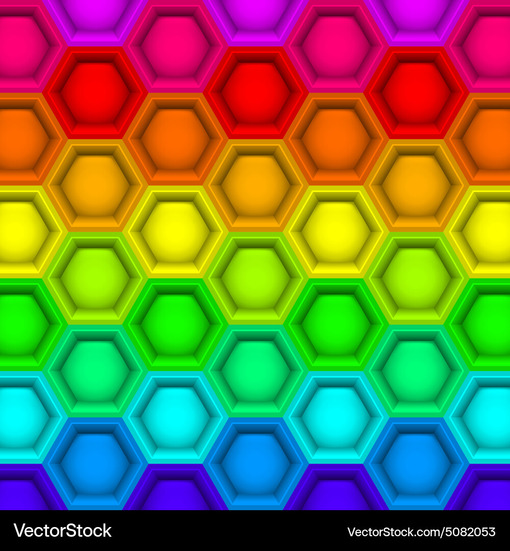 Multicilored hexagon geometric pattern Royalty Free Vector