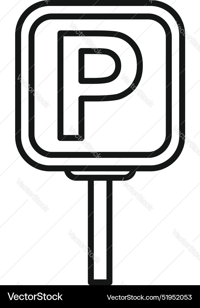 Parking sign standing on pole indicating parking Vector Image