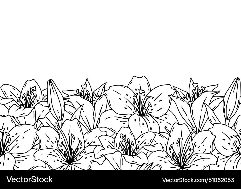Pattern with lilies flowers beautiful decorative Vector Image