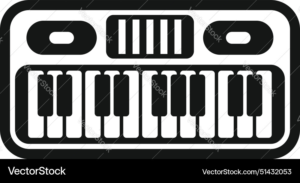 Simplified icon of music keyboard Royalty Free Vector Image