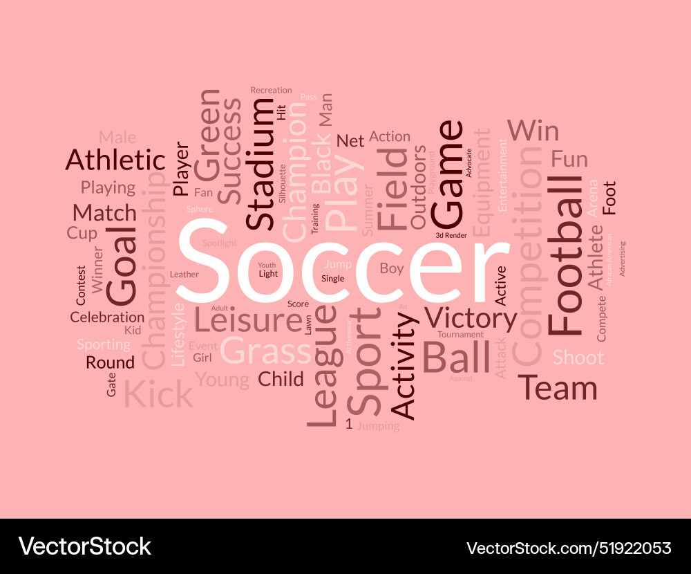 Soccer wordcloud template sport concept background