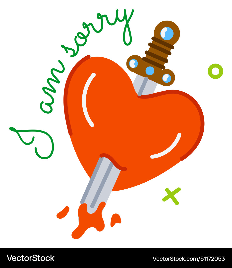 Stabbed heart Royalty Free Vector Image - VectorStock