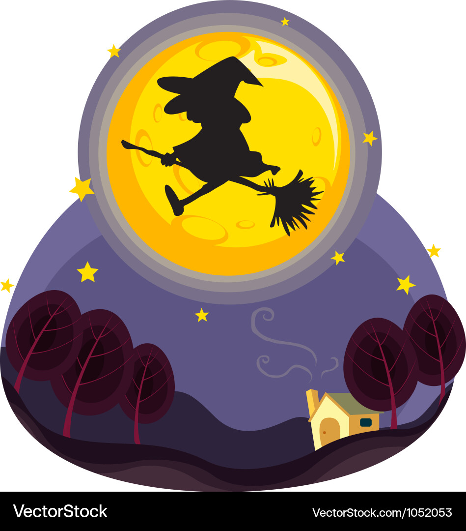 Witch flying Royalty Free Vector Image - VectorStock