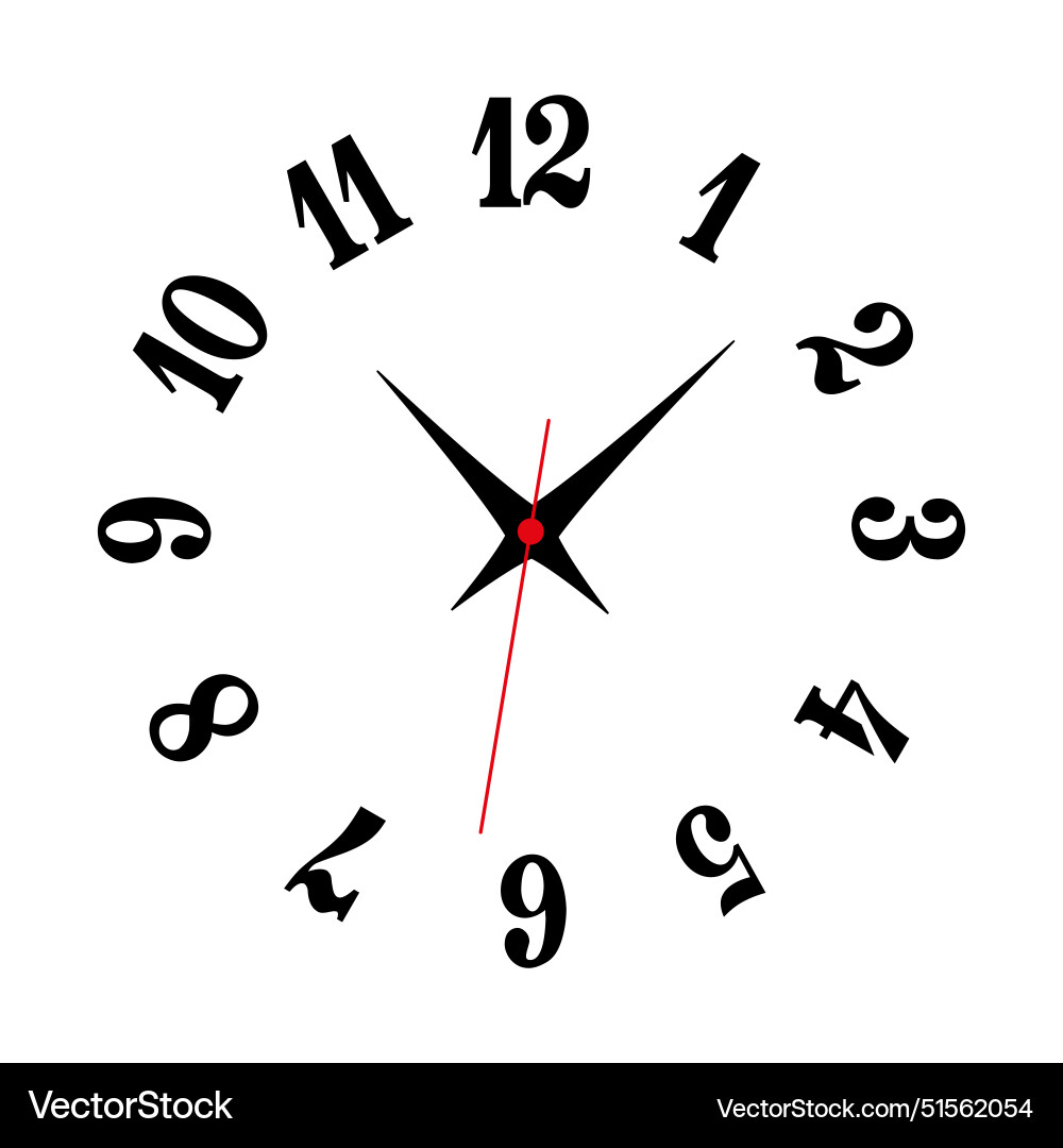 Clock isolated on white background Royalty Free Vector Image