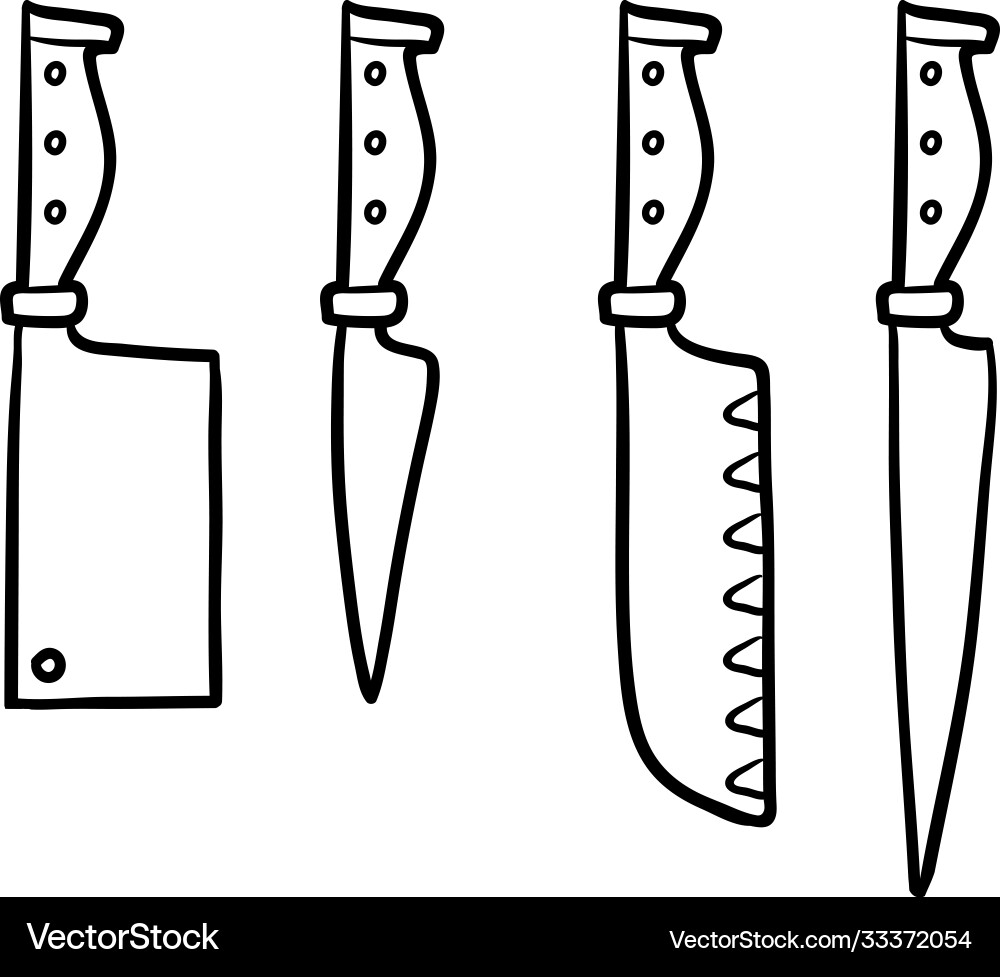 Coloring book set knives Royalty Free Vector Image