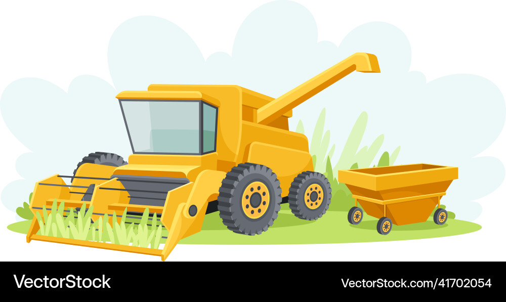 Combine harvester agricultural machine Royalty Free Vector