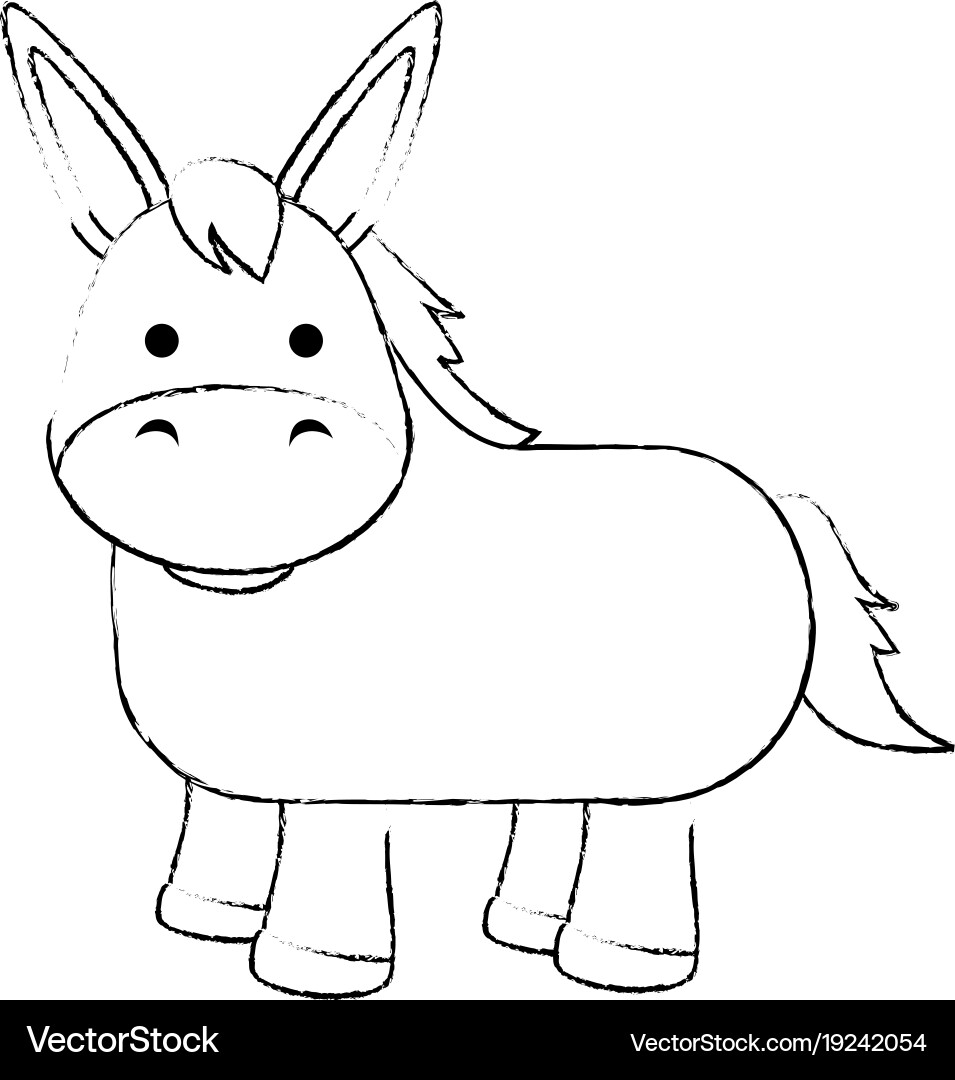 Cute mule character icon Royalty Free Vector Image