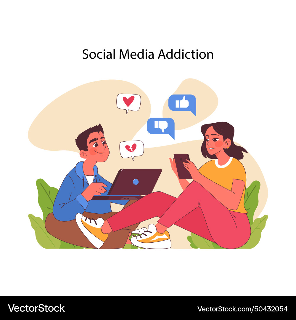 Digital engagement concept flat Royalty Free Vector Image