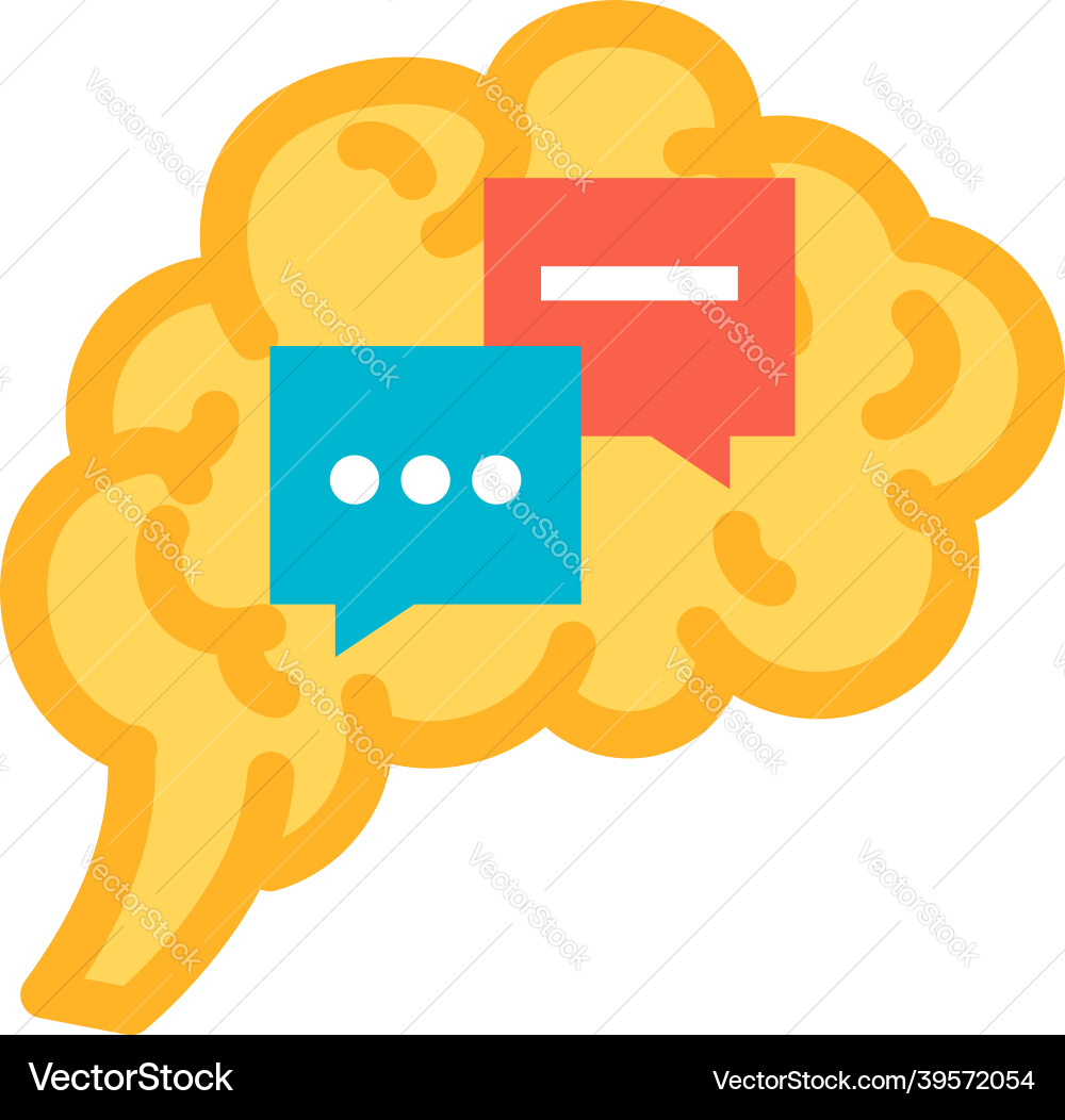 Function communication of human brain icon Vector Image