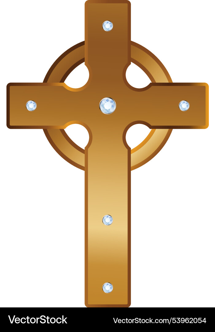 Gold cross isolated Royalty Free Vector Image - VectorStock