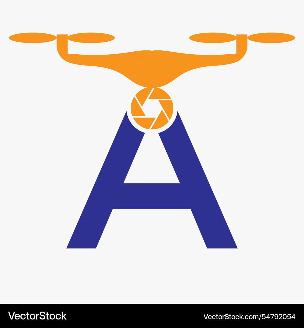 Initial letter a drone logo technology Royalty Free Vector
