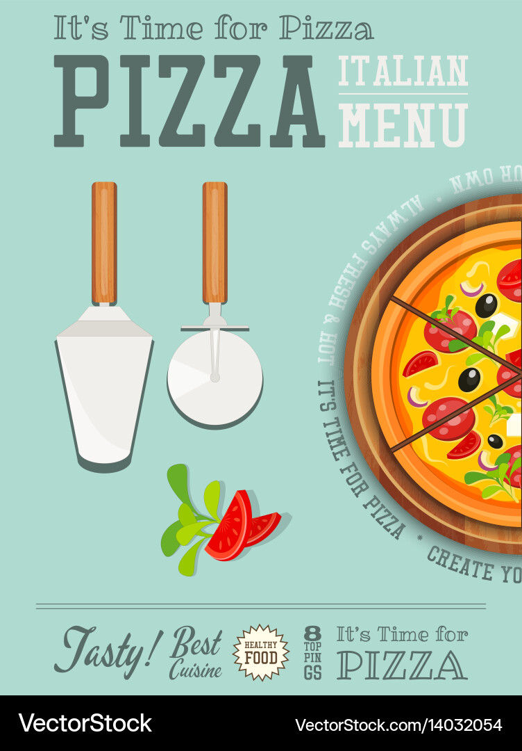 Italian pizza poster Royalty Free Vector Image